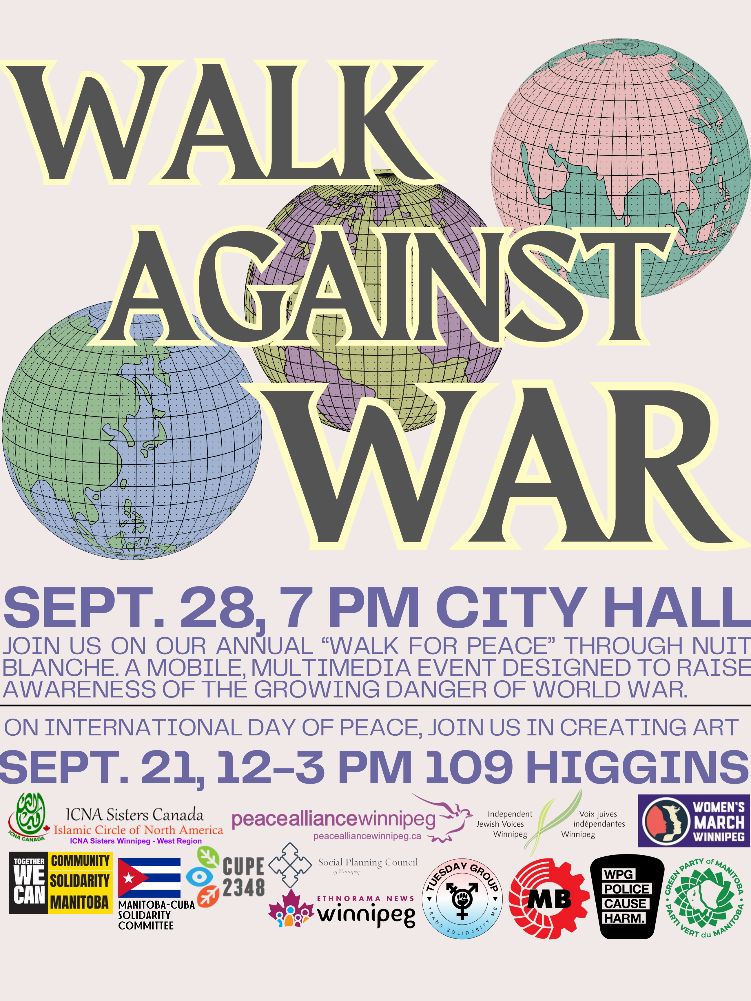 Walk Against War, Winnipeg Peace Alliance's annual peace walk | Culture ...
