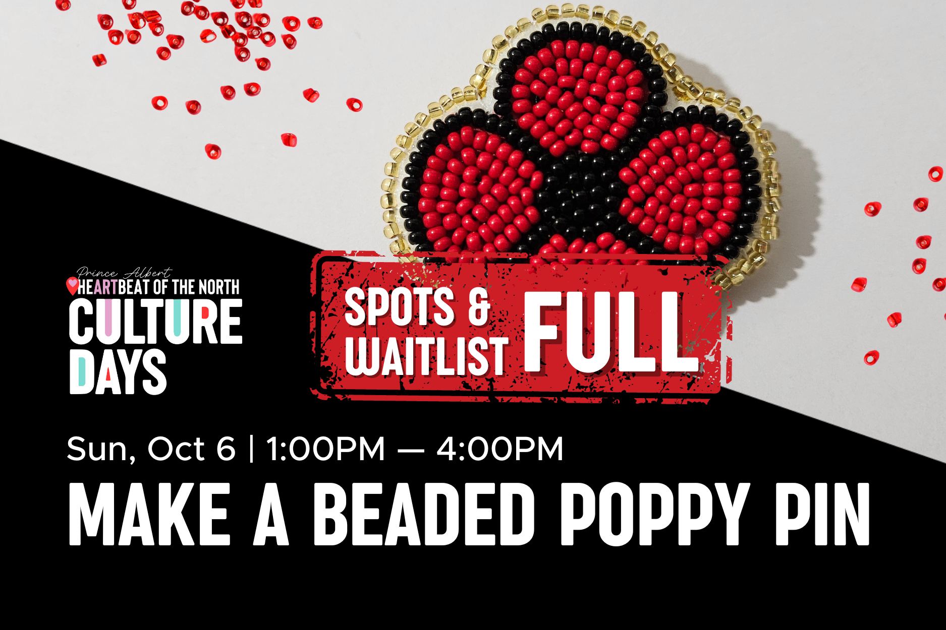 Make a Beaded Poppy Pin | Culture Days 2024